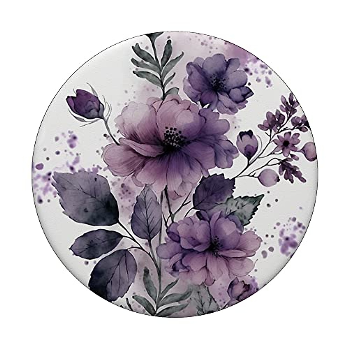 Purple Lavender Blossom Leaves Flowers Floral Girly PopSockets Standard PopGrip
