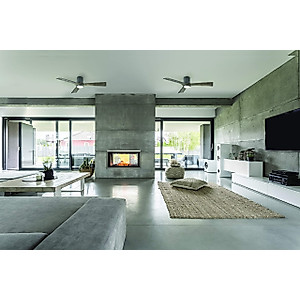 Aviator Smart Indoor and Outdoor 3-Blade Flush Mount Ceiling Fan 54in Graphite Weathered Gray with Remote Control (Light Kit Sold Separately) works with Alexa, Google Assistant, Samsung Things, and iOS or Android App