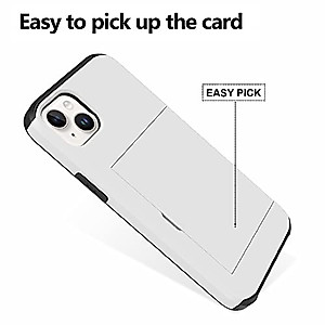 ZIYE for iPhone 13 Mini Case with Card Holder,for iPhone 13 Mini Wallet Case Anti-Scratch Dual Layer Hidden Pocket Phone Case Shockproof Cover Compatible with for iPhone 13 Mini 5G-White