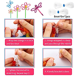 Pony Beads, 1,900 pcs 9mm Pony Beads Set in 24 Colors with Elastic String for Bracelet Jewelry Making by INSCRAFT