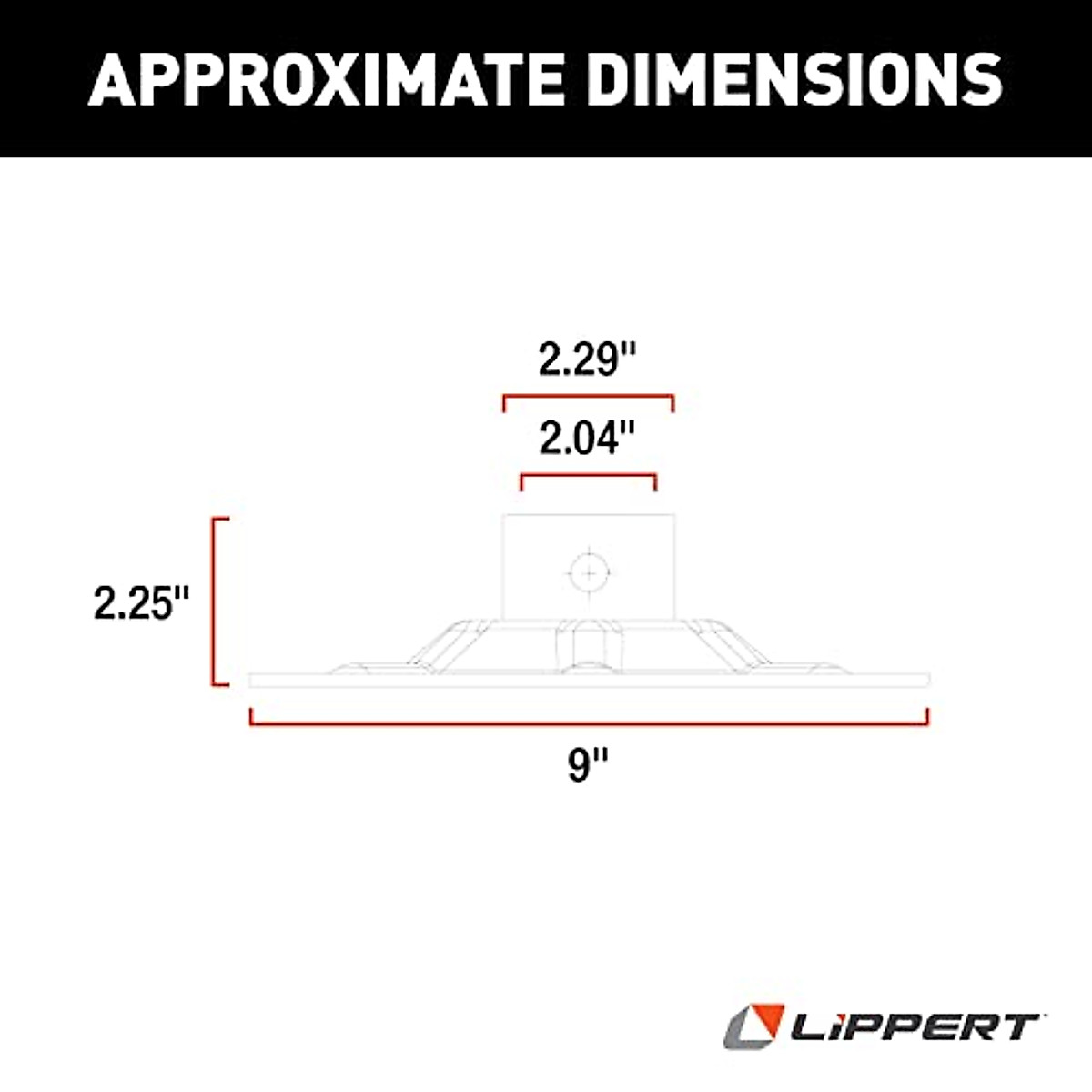 Lippert Hall Effect Ground Control 3.0 Rear Jack Footpad, 9" Diameter, Fits 2" I.D. Tube, Strong Black Powder-Coated Steel Construction, Easy Installation - 377962