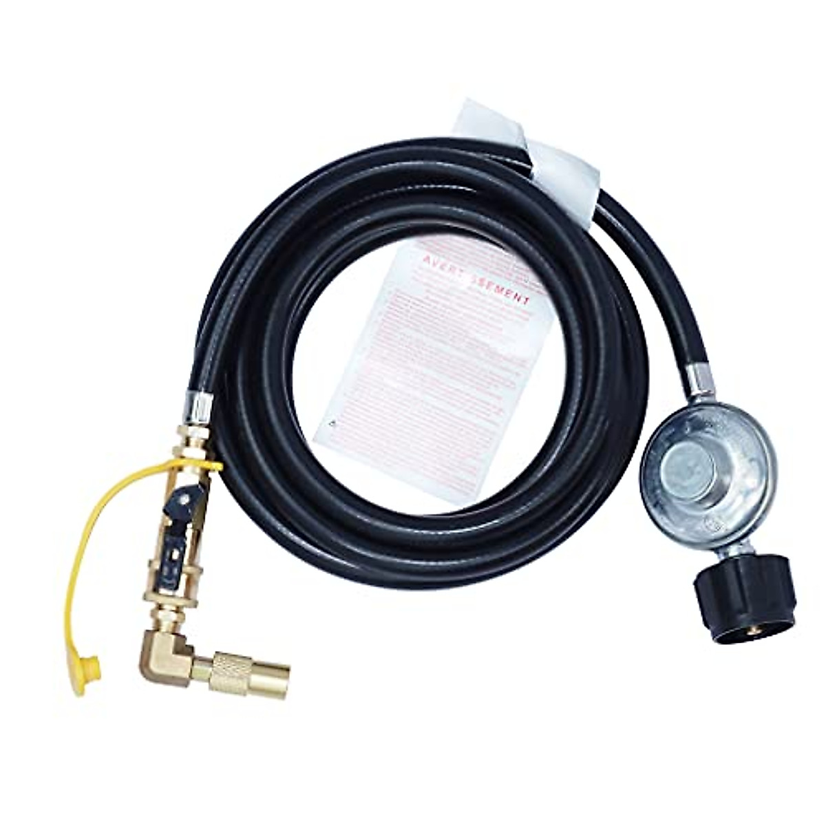 METER STAR 8 FEET QCC1 Propane Regulator Low Pressure with Hose Plus 1/4" Quick Connect Propane Elbow Adapter Converter for 17" and 22" Blackstone Tabletop Camper Grill
