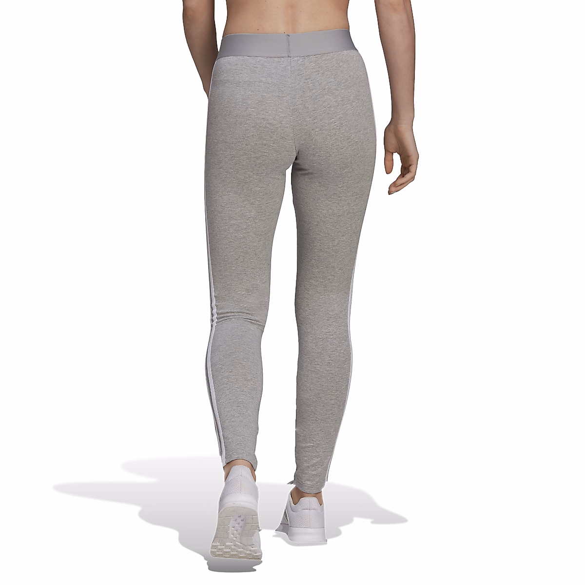 adidas Women's Essentials 3-stripes Leggings, Medium Grey Heather/White, XX-Large