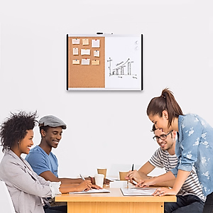 Amazon Basics Magnetic Dry-Erase Board, Combo Board, Plastic/Aluminum Frame, 17" x 23"