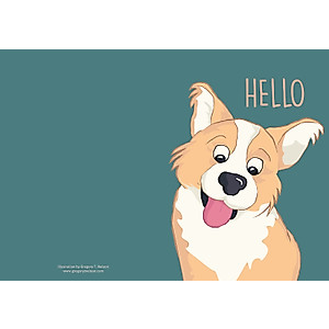 Funny Friend Birthday Card, Thinking of You Corgi Note Card with White or Kraft Envelope, All Occasion Cards for Best Friends, You Got This Card, Cute Blank Hello Card & Best Wishes Card