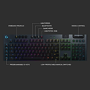 Logitech G915 Wireless Mechanical Gaming Keyboard - Linear (Renewed)