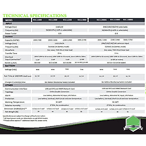 N1 Critical Technologies N1C L-Series Lithium 3000VA 3kVA 120V Lithium-Ion UPS