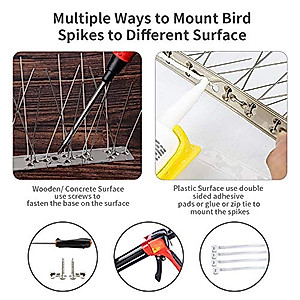 Recie 40 Feet Bird Spikes for Pigeons Small Birds, Premium Stainless Steel Bird Deterrent Spikes, Strong Flexible Anti Bird Spikes to Keep Birds Away (37 Pack - Unassembled)