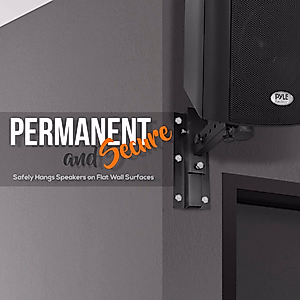 Pyle 90°-30° Angle, Tilt, Rotation Solid-Steel Pin Serves as Safety-Stop Mount Speaker Bracket Stands-Dual Universal Adjustable w/ 12.5'' Distance from Wall (PSTNDW15)