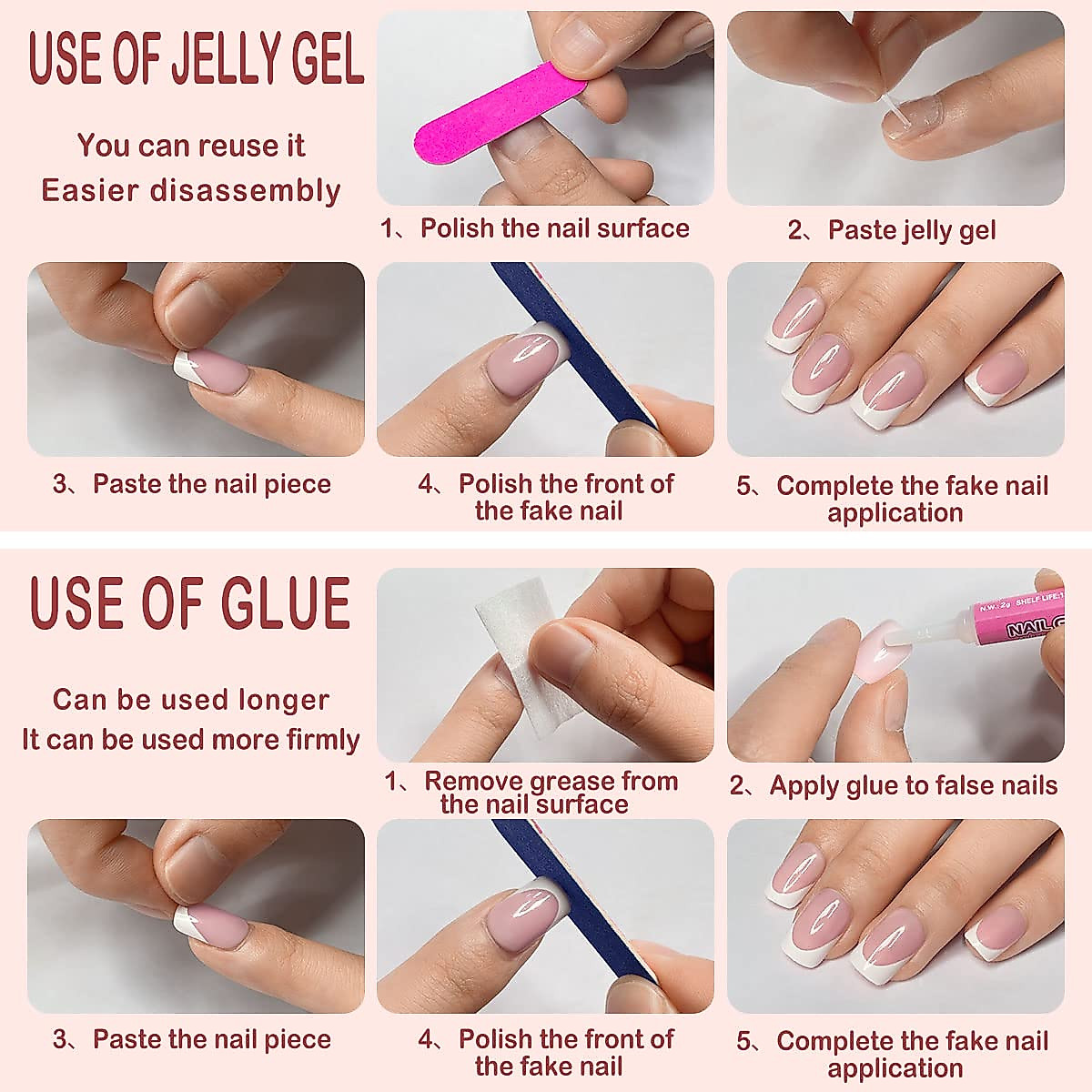 Yivaiks 24pcs Advanced Hand Made Glitter Gradient Pink Press on Nails Medium Length,Luxurious Crystal Gem Design Ballerina Long Coffin Fake Glue for Women Acrylic Perfect Accessory Banquets, Soirees, Parties(GD-004)