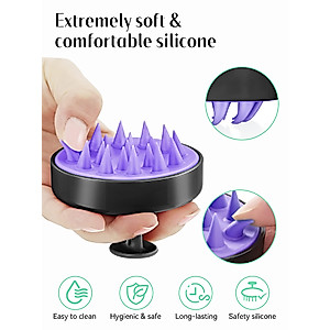 HEETA Hair Shampoo Brush, Scalp Care Hair Brush with Soft Silicone Scalp Massager (Black)