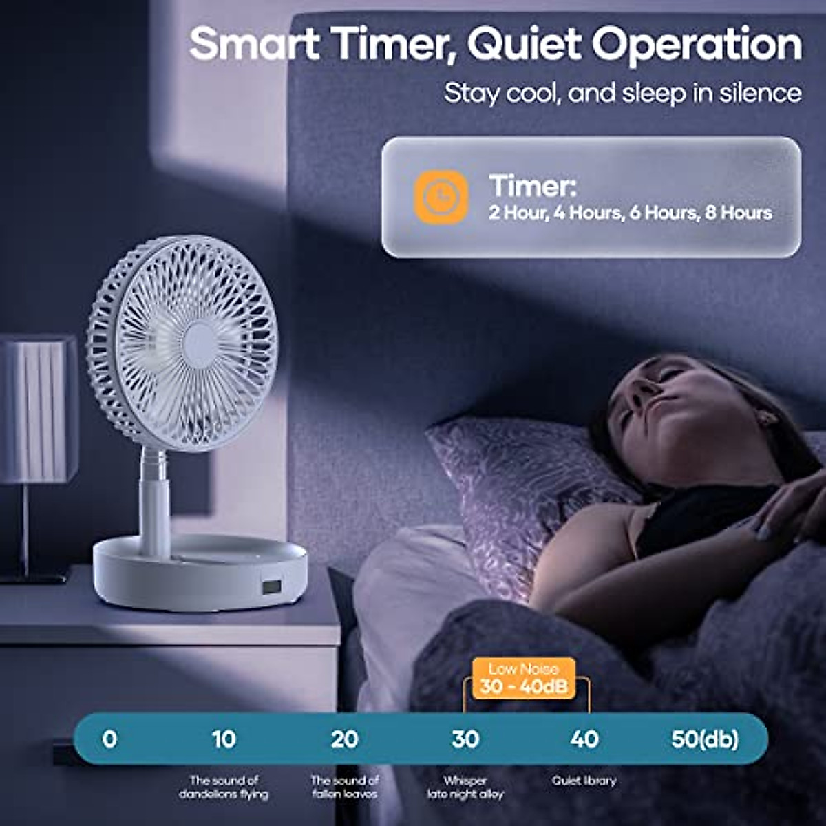 Assark 9'' Portable oscillating Standing Fan for Travel with Remote Control, 10000mAh Rechargeable Foldable USB Desktop Fan,4 Wind Speeds, Folded Floor Pedestal Fan For Room, Office, Travel