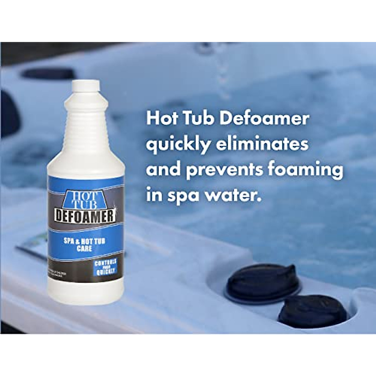 Spa & Hot Tub Defoamer - Quart - Quickly Removes Foam Without The Use of Harsh Chemicals, Eco-Friendly Safe Silicone Emulsion Formula - Concentrate