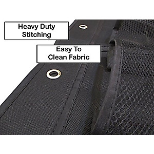 Bilpa Shoe Organizer, Over The Door Hanging Closet Rack | 24 Large Mesh Pockets Fit Up to Size 14 | Strong Metal Hooks | Sturdy Black Fabric Holder| Perfect Storage for Trainers, Boots, Sandals