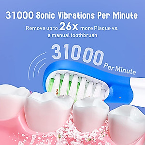 Electric Toothbrush Replacement Heads 3PCS: Interactive Smart Silicone Tooth Brush Soft Bristles Heads for Gentle and Deep Effective Cleaning for Boys Girls Ages 3+