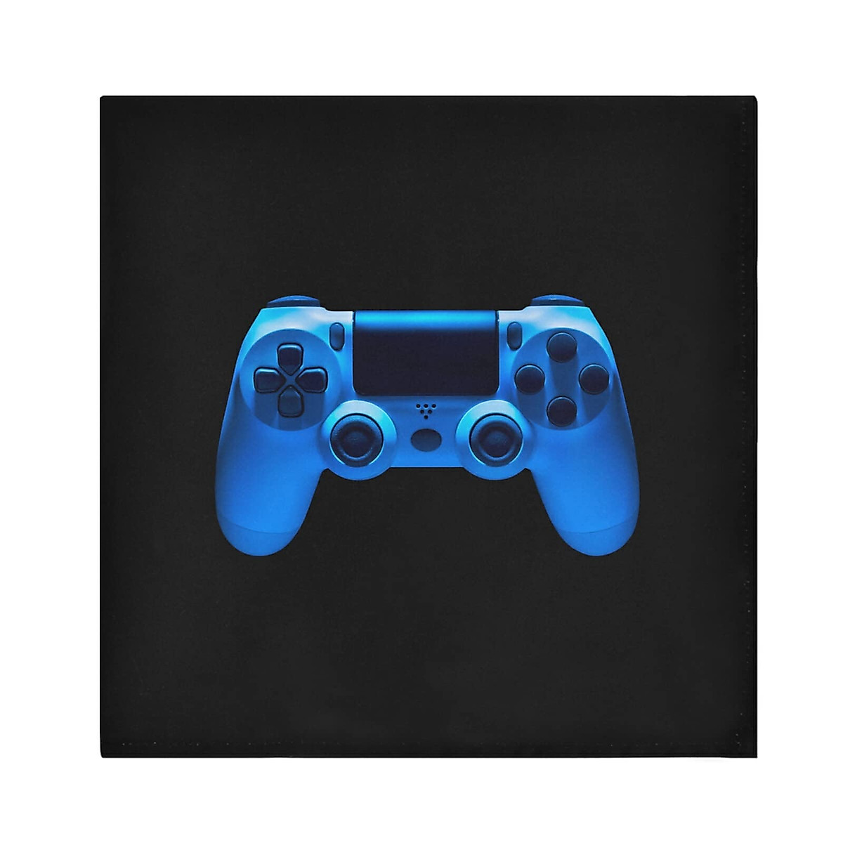 Oyihfvs Video Game Joystick Gamepad in Blue Neon Lights Isolated on Black Cloth Napkin Set of 1,Dinner Napkins Reusable Table Napkin Washable Polyester Fabric for Cocktail Party Holiday Wedding Home
