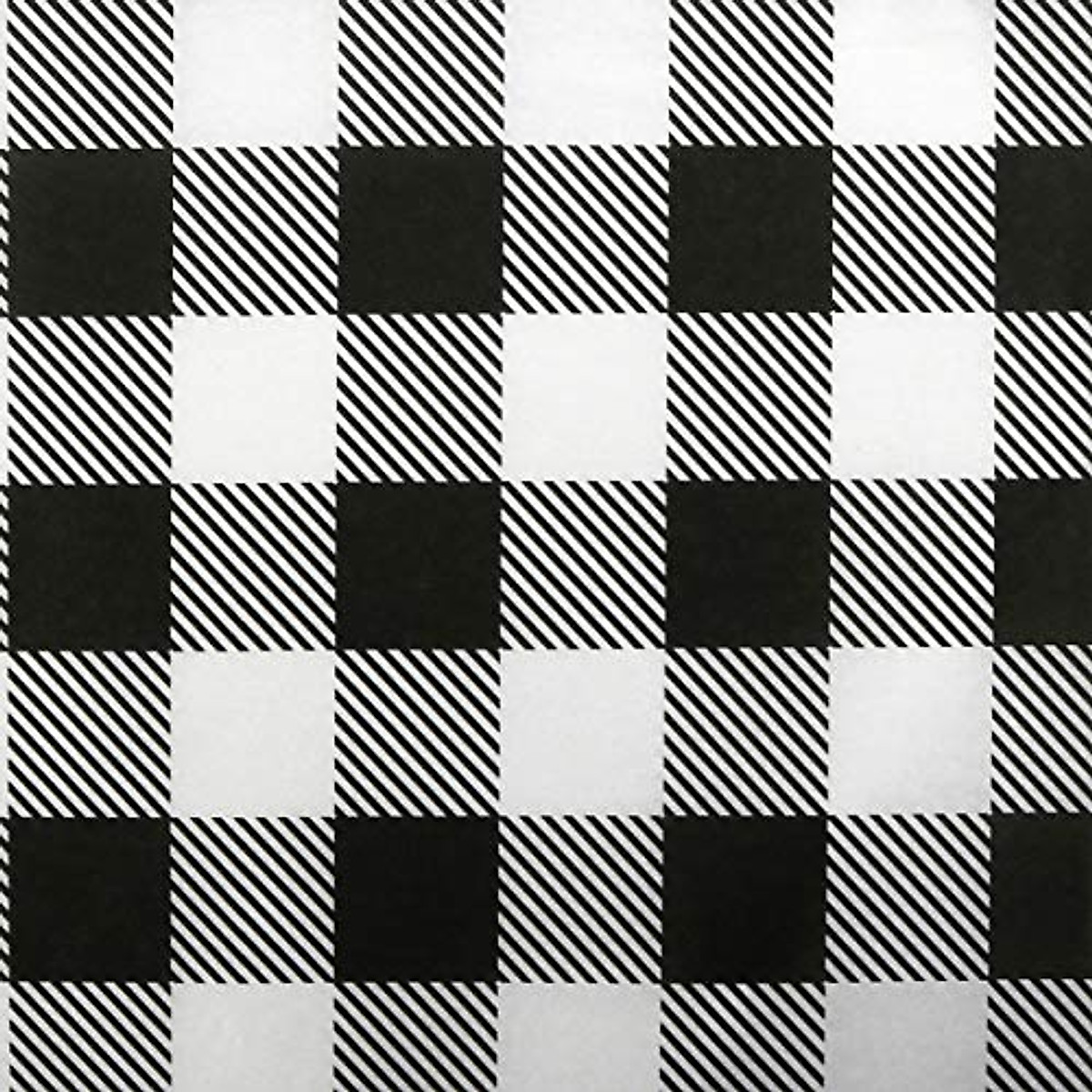 Iconikal Tissue Paper, White Buffalo Plaid, 20 x 20-Inches, 60-Sheets