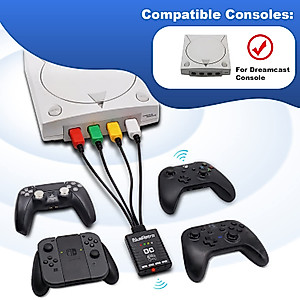 RetroScaler SEGA Dreamcast Wireless Controller Adapter - Supports SEGA Dreamcast Game Console, Compatible with PS3/PS4/PS5, Xbox One S, Series X/S, Switch Pro Bluetooth Controllers