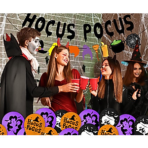Hocus Pocus Party Decorations 52PCS Hocus Pocus Party Decor with Hocus Pocus Banner Cupcake Toppers Halloween Hocus Pocus Decorations for Home Halloween Party Decorations