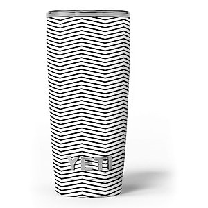 Design Skinz The Slate Black Chevron Pattern with Clear Backing - Skin Decal Vinyl Wrap Kit Compatible with The Yeti Rambler Cooler Tumbler Cups
