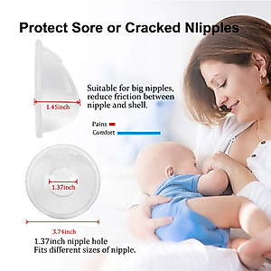 Breast Shells, Milk Catcher, (2PCS) Breastmilk Collector, Milk Savers for Breastfeeding, Nipple Shields with Plug, for Milk Leaks, Collect Breastmilk, Protect Cracked Nipple, Reusable & BPA-Free
