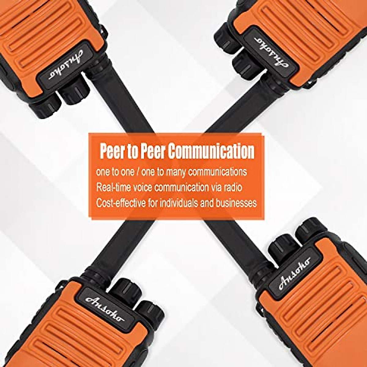 Walkie Talkies for Adults Long Range Ansoko F8X Portable FRS Two-Way Radio Walkie-Talkie with Headsets and Rechargeable Batteries (6 Pack)