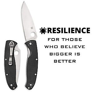 Spyderco Resilience Folding Pocket Knife with 4.20" 8Cr13MoV Stainless Blade and G-10 Handle - PlainEdge - C142GP