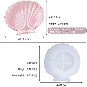 Shell Jewelry Tray Resin Mold, Soap Necklace and Earring Storage Silicone Epoxy Mold Seashell Molds for DIY Crafts Casting Home Decoration