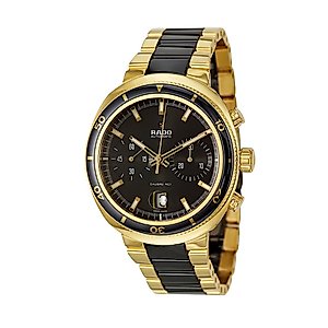 Rado D Star Chronograph Automatic Yellow Gold PVD and Black Ceramic Men's Watch R15967162