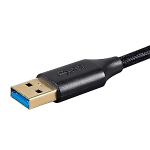 Monoprice USB 3.0 Premium Extension Cable - Type-A Male to Type-A Female, Braided Nylon Jacket, 3 Feet, Black