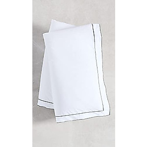 Kassatex Women's Salerno Bedding Queen Duvet Cover, White/Grey, Full/Queen