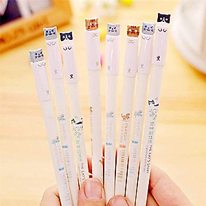 Sencoo Colorful Cats Design 0.38mm Gel Pens Black Ink Pack of 6 Pcs