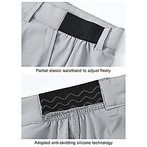 TBMPOY Mens Stretch Golf Pants Lightweight Quick Dry Casual Work Pant with 3 Pockets Light Grey 36