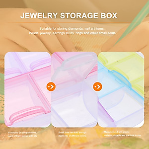 COHEALI Box 35 Cosmetic Sequin Bead Jars Clear Case Refillable Display with Plastic up Lids Art Pills Compartments DIY Grids Containers Supplies Container Bottles Diamonds Tool