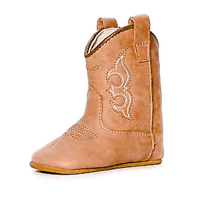 MAMTAKON Real Leather Soft Sole Cowboy Boots for Baby Infant Toddler Boys Girls Newborn Crib Prewalkers Or Special Occasion (6-12 months)