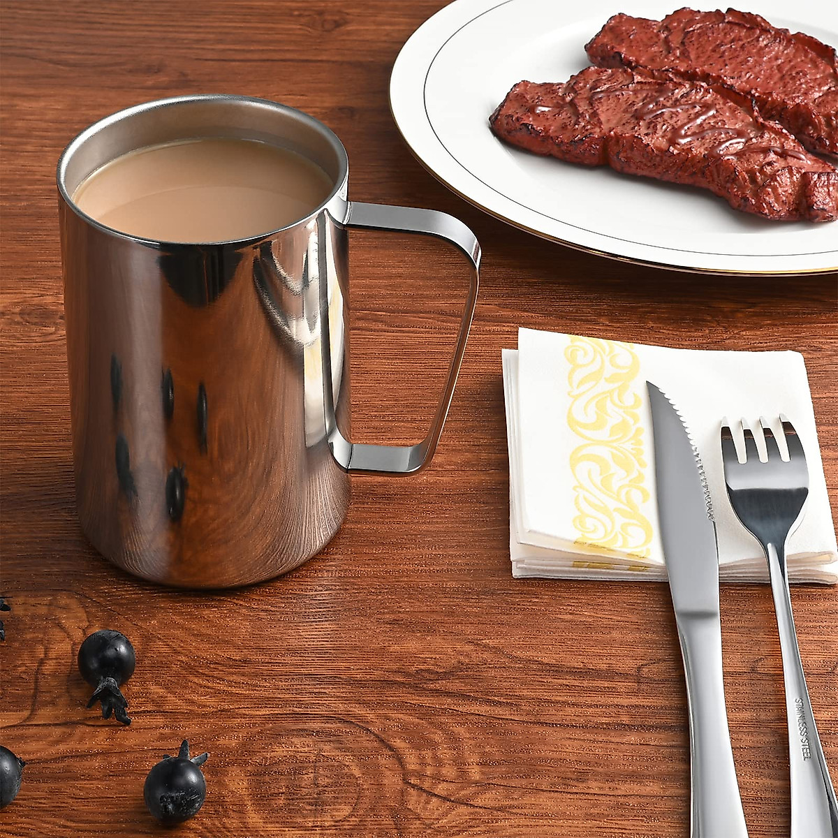 luvtree Insulated Stainless Steel Coffee Beer Mug/Double-Wall Camping Travel Coffee Stainless Steel Cup/Double Wall Vacuum Travel Metal Hot Mug/Tumbler Mug/Shatterproof Cup.500ml,1Piece