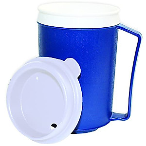 Rehabilitation Advantage Plastic Insulated Blue Mug with White Tumbler Lid (12oz)