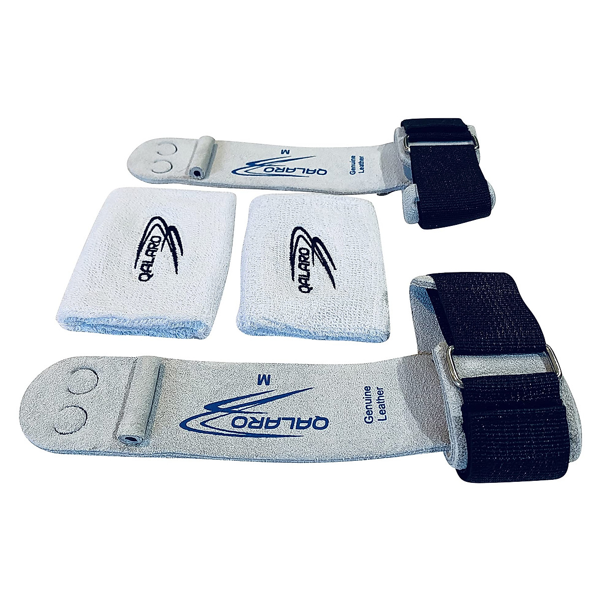 QALARO Hook & Loop Grips for Girls Gymnastics | Dowel Grips, 4" Wristbands, Grip Bag | Gymnastics Grips for Girls | Youth Bar Grips … (Large, Straight Cut)