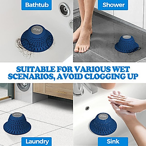 Upgraded 3in1 Kitchen Sink Drain Strainer & Sink Stopper, Bathtub Drain Hair Catcher, Silicone Collapsible 1 Pack Drain Protector