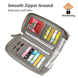 Pearl Angeli Women Phone Purse RFID Blocking Genuine Leather Small Ladies Cross-body Wallet Shoulder Bag