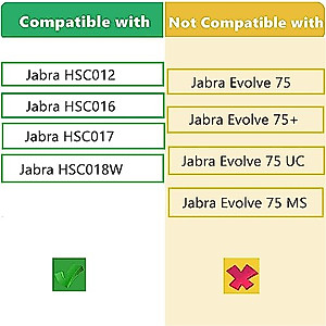 TaiZiChangQin Upgrade Ear Pads Ear Cushions Replacement Compatible with Jabra HSC016 HSC017 HSC018W HSC012 Headphone (Protein Leather Earpads)