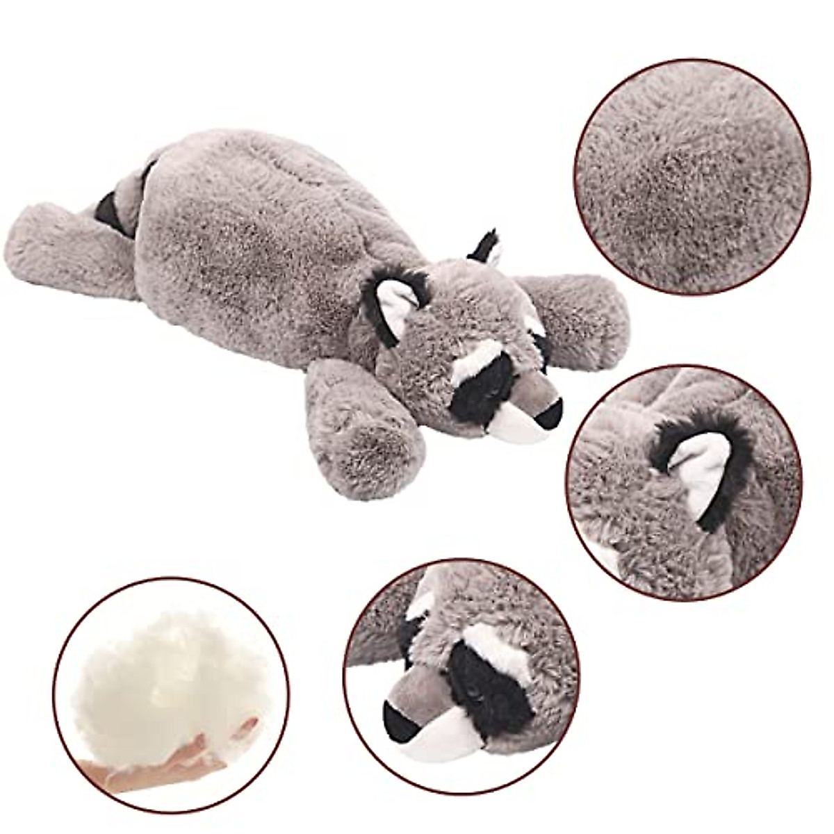 ARELUX Soft Raccoon Stuffed Animals:17.7in Raccoon Plush Cute Body Pillow Hug Sleeping Plushy Fluffy Wild Animal Toys Chair Decor Plushie Doll Gifts for Kids Girls Boys Toddler