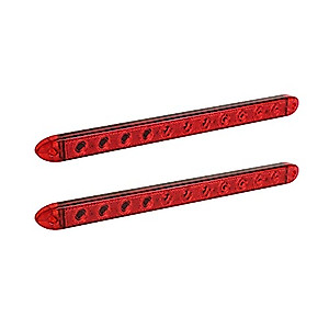 TRUE MODS 2pc 16" 11 Red LED Trailer Light Bar [DOT Compliant] [IP65 Waterproof] [Park/Brake/Turn Signal] Running Marker ID Trailer Tail Light for 80" Utility Marine Boat Trailers