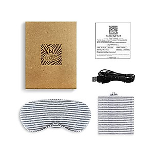 Heated Eye Mask, 100% Cotton USB Steam Warm Compress for Puffy Eyes, Warm Therapeutic Treatment for Dry Eye, Chalazion, Blepharitis