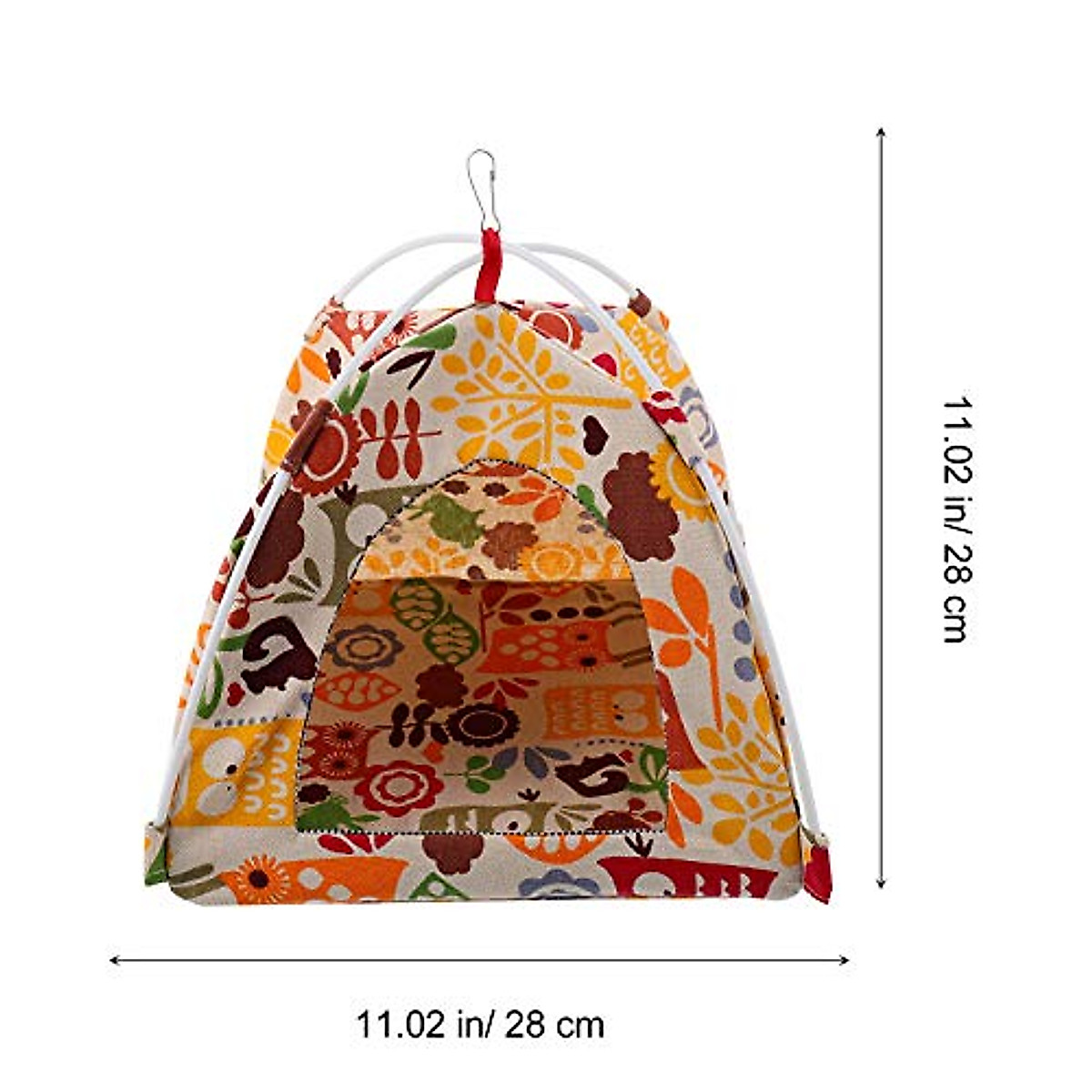 Scicalife Bird Nest Hut Hanging Hammock,Foldable Parrot Cage Tent House Bed Habitat Hideaway Toy