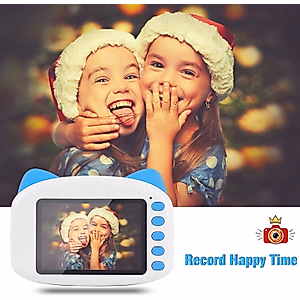 GIENEX Kids Selfie Camera, Christmas Birthday Gifts for Girls Age 3-9, HD Digital Video Cameras for Toddler, Portable Toy for 3 4 5 6 7 8 Year Old Girl (Color : Blue)