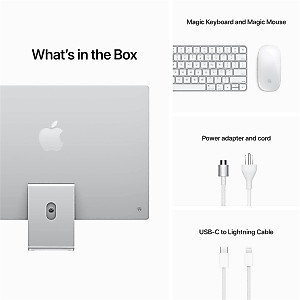 Apple 2021 iMac (24-inch, M1 chip with 8‑core CPU and 7‑core GPU, 16GB Memory, 256GB Storage) - Silver