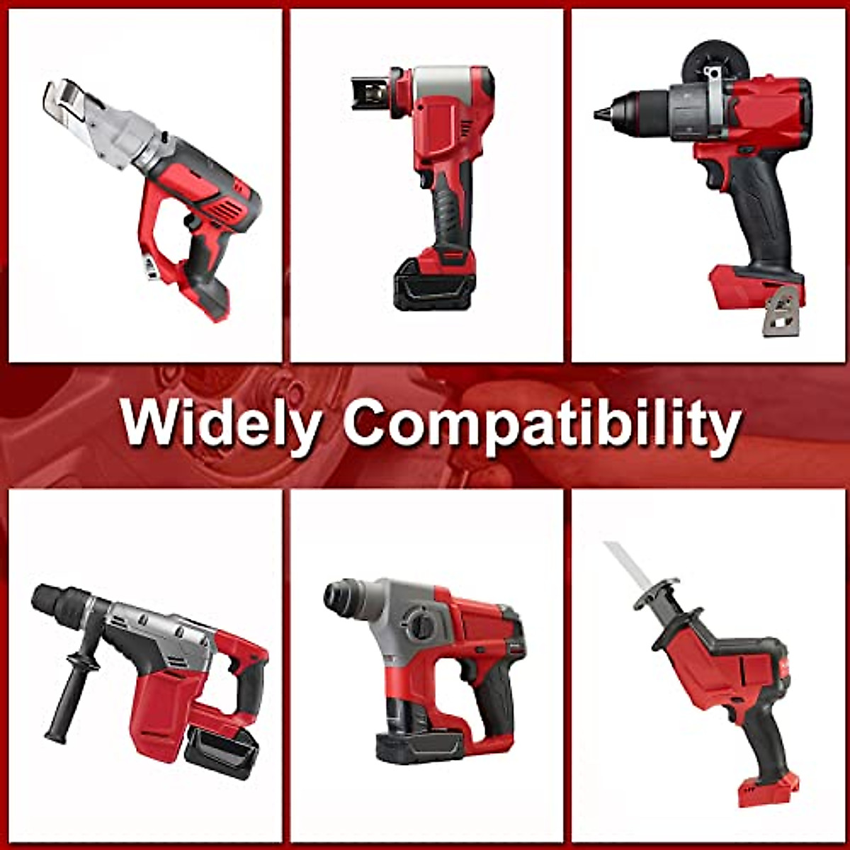 【2-Pack 18V 6.0Ah】Lithium Replacement Battery Compatible with Milwaukee 18V Battery for M18 Battery 48-11-1820 48-11-1850 48-11-1815 48-11-1852 48-11-1822 48-11-1828 48-11-10 48-11-1811 48-11-1840