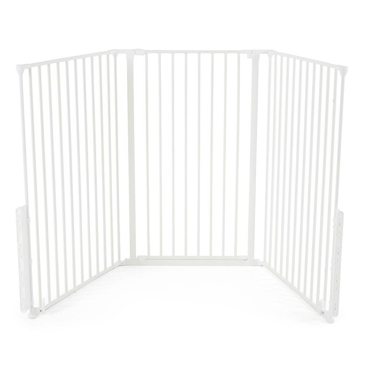 Scandinavian Pet Design Large Metal Pet Gate, 87.8" W x 41.0" H, Adjustable Wall-Mounted Tall Pet Gate, White
