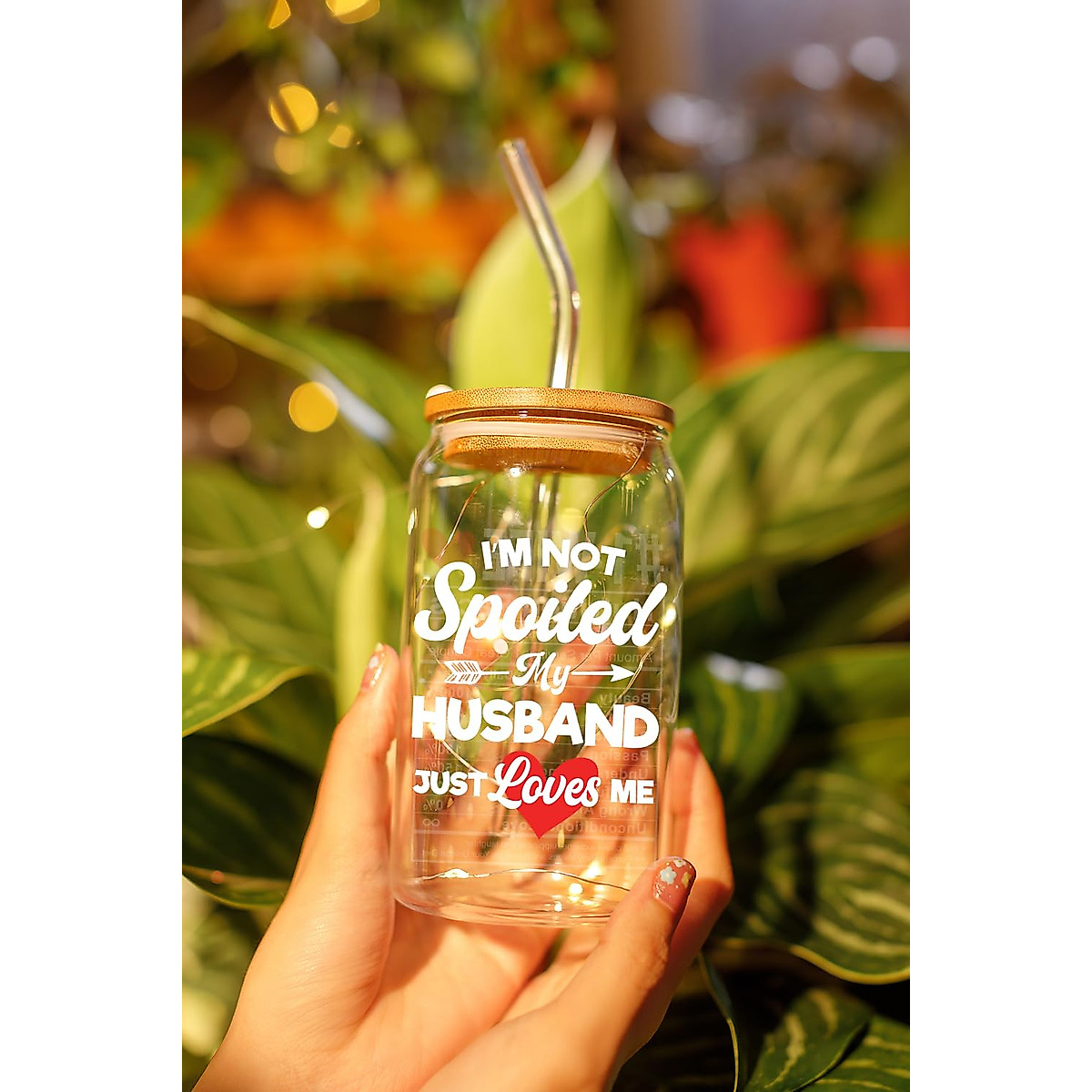 NewEleven Christmas Gifts For Wife From Husband - Romantic Anniversary Wedding Gifts For Wife, Her From Husband - Best Presents Idea For Wife, Women - 16 Oz Coffee Glass